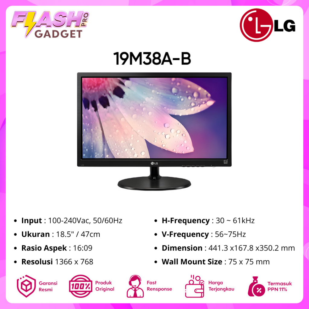 Jual Monitor LG 19" inch 19M38A-B HD LED Monitor - Garansi Resmi 3 ...
