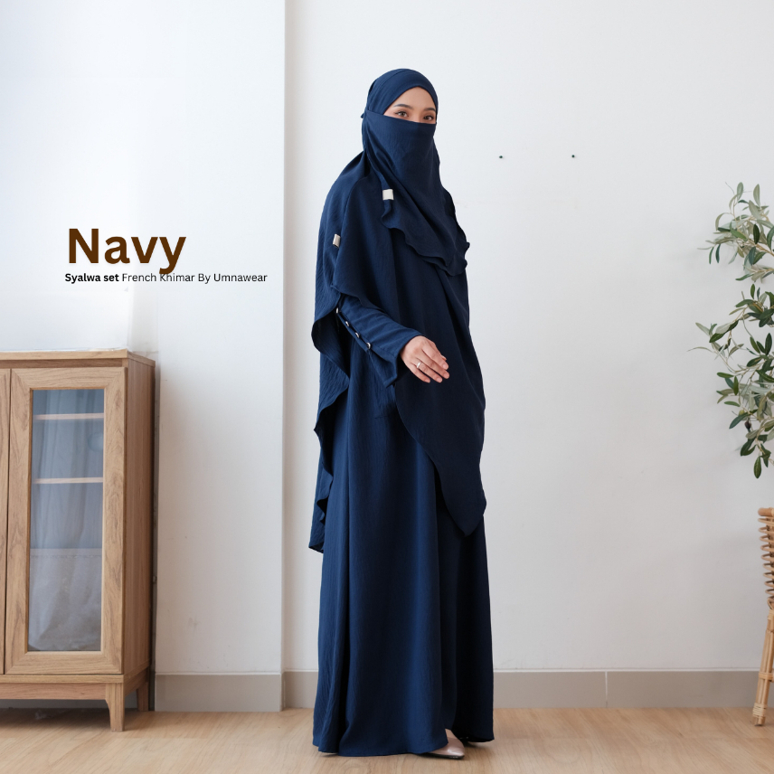 Jual Salwa Set French Khimar | Abaya Syari Gamis Set Umroh Haji by Umnawear | Shopee Indonesia