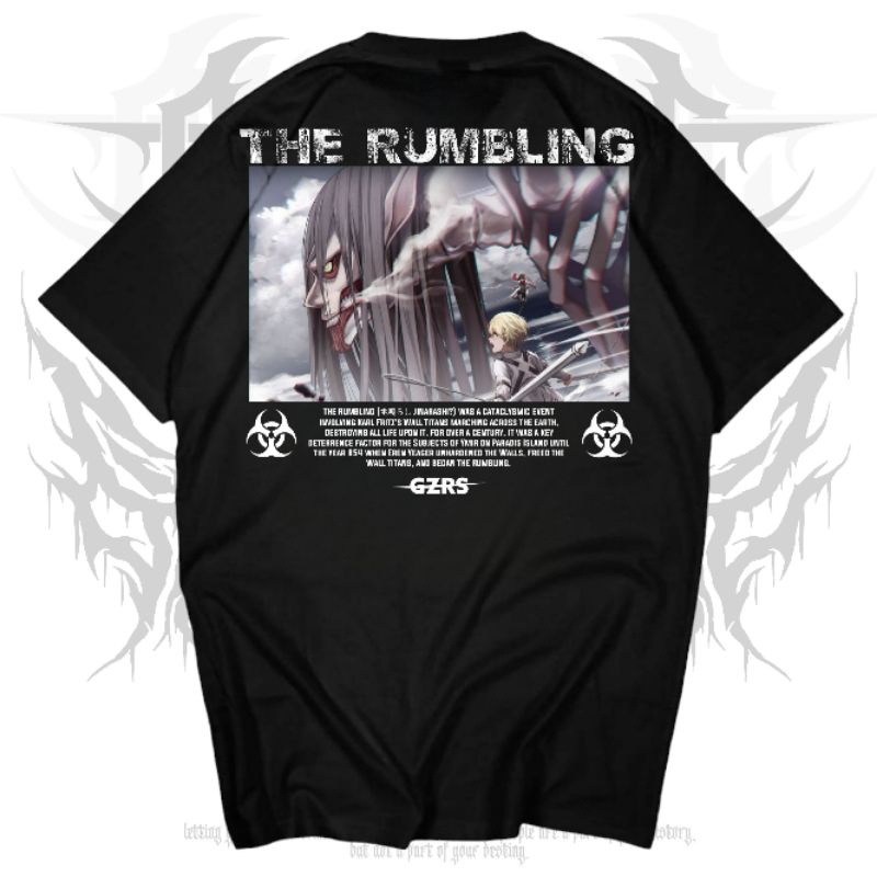 Jual GZRS T-shirt The Rumbling AOT Eren V2 - Black | Shopee Indonesia