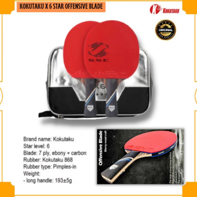 Jual Kokutaku X6 X5 Star Bet Tenis Meja Pingpong Carbon Pro Blade Asli ...