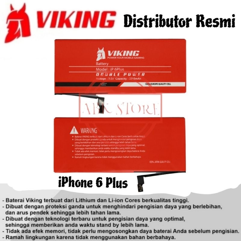 Jual Baterai VIKING iPh 6 Plus / iPh 6+ 3215mAh Battery Double Power ...