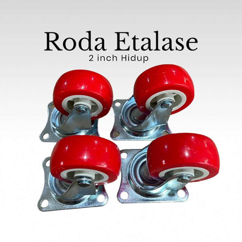 Jual Roda Etalase 2 inch hidup roda trolly heavty duty set 4pcs Roda ...