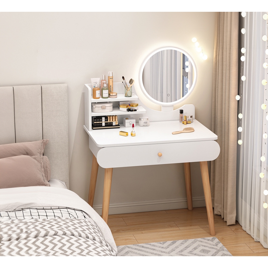 Jual Meja Rias Minimalis / Rak Kosmetik Kaca LED / Meja Make-up ...