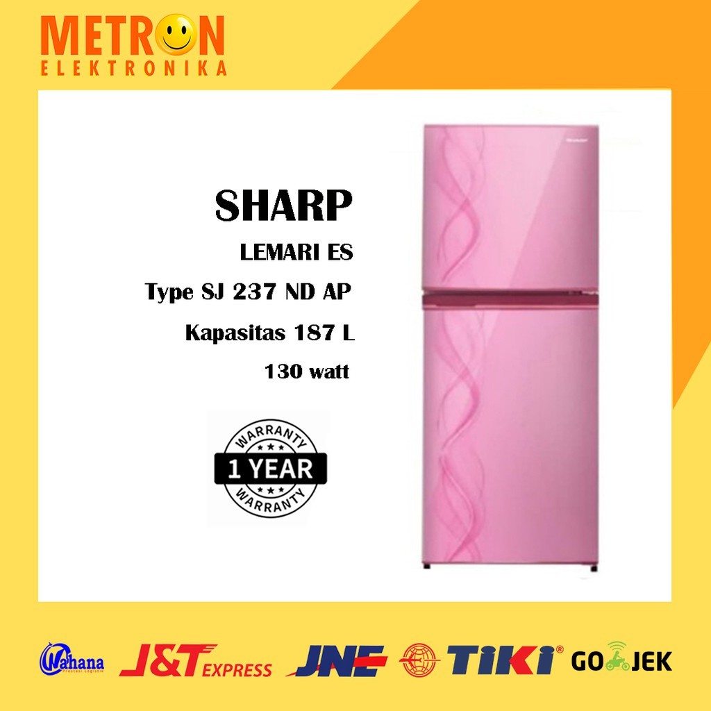 Jual SHARP SJ 237 ND AP / AURORA PINK KULKAS LEMARI ES 2 PINTU ...