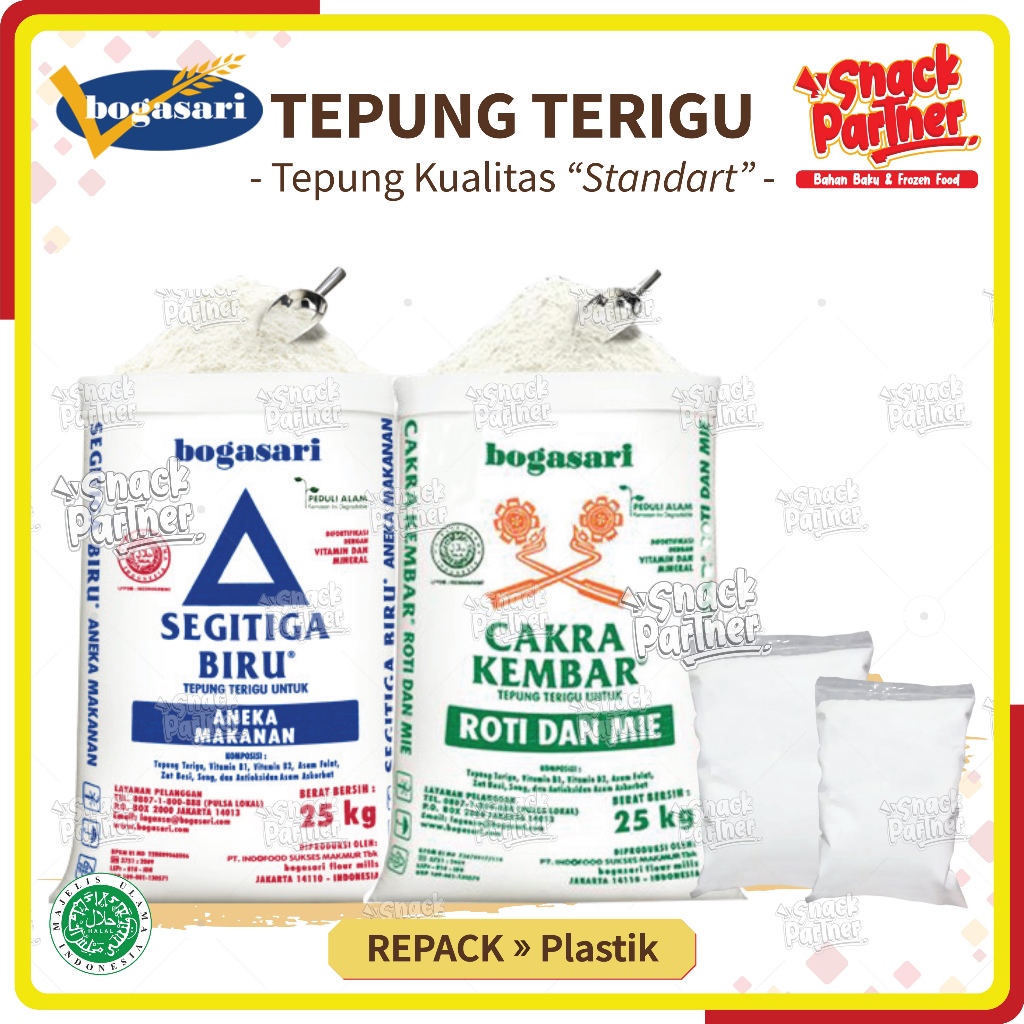 Jual BOGASARI TEPUNG TERIGU - REPACK 250 / 500 GR / 1 KG - Segitiga ...