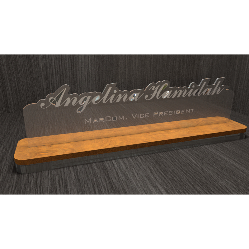 Jual Papan nama meja /desk name plate acrylic kayu | Shopee Indonesia