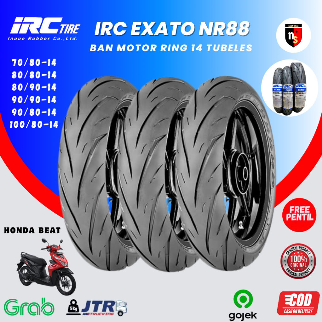 Jual Ban IRC Exato NR88 Ring 14 Tubeless Gratis Pentil Beat Vario ...