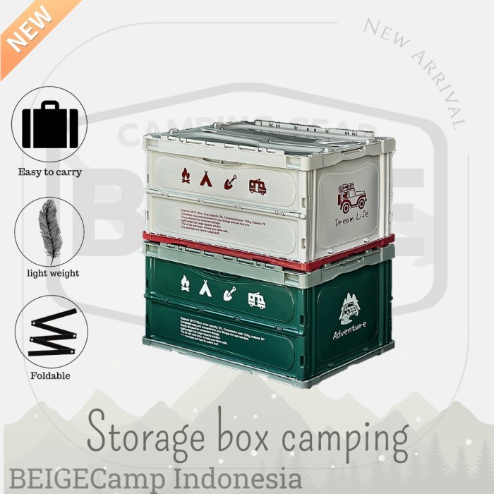 Jual Beige Box lipat storage outdoor camping multifungsi | Shopee Indonesia