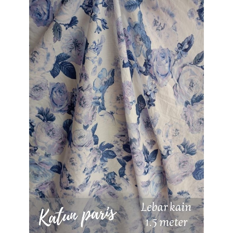 Jual kain katun paris motif bunga | Shopee Indonesia