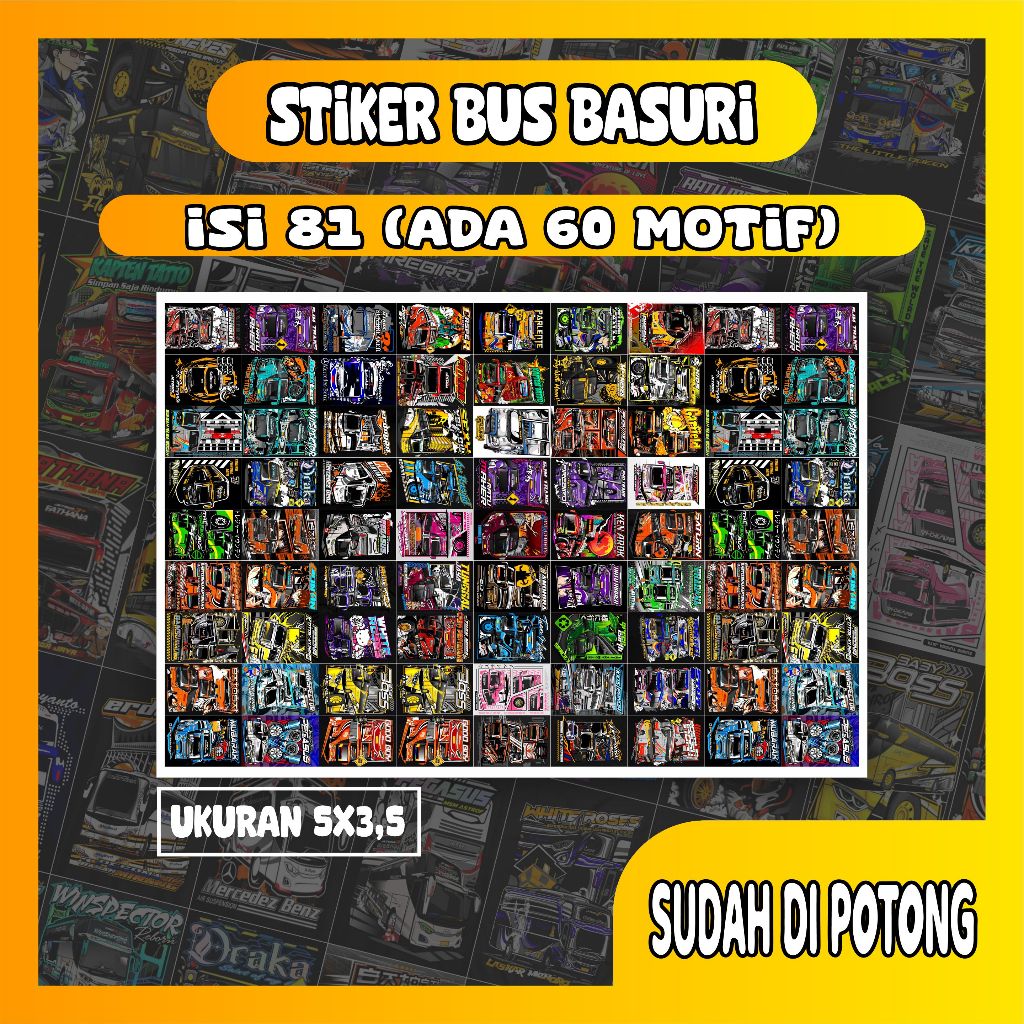 Jual STIKER BUS BASURI ISI 80pcs (uk 5x3,5) | Shopee Indonesia