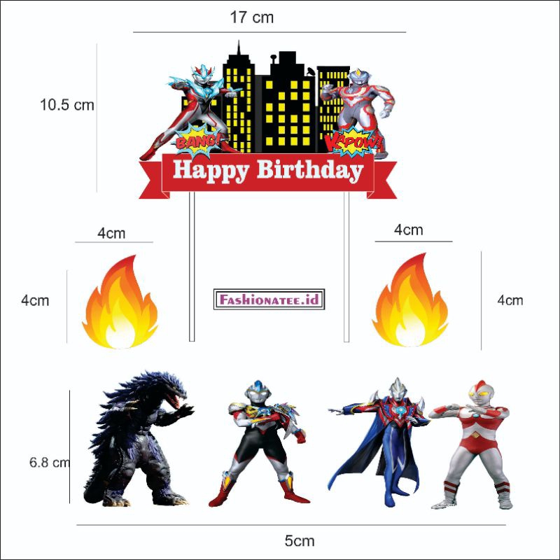 Jual cake topper ultramen hiasan kue happy birthday | Shopee Indonesia