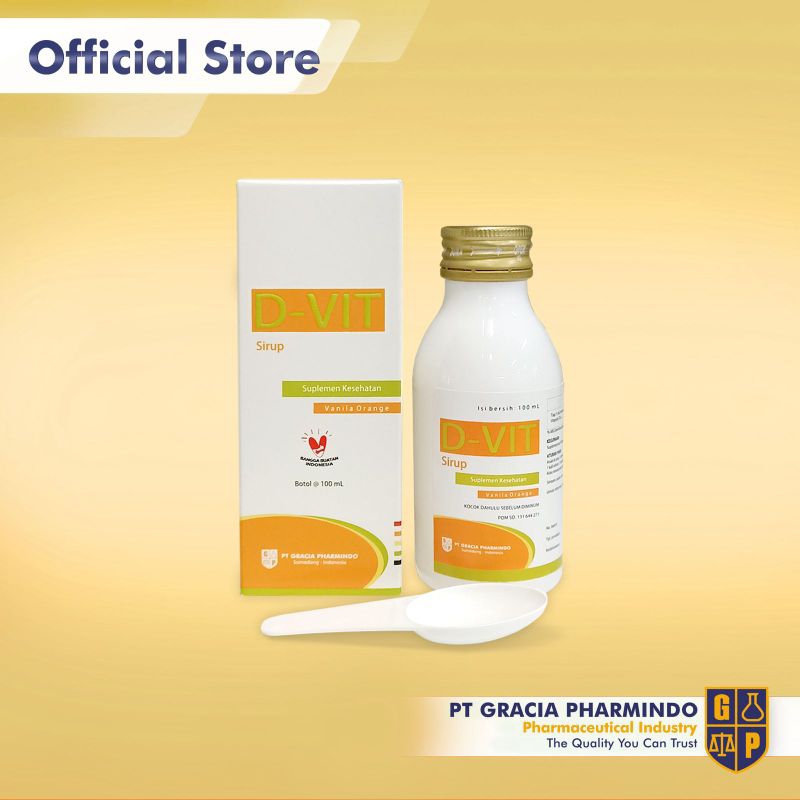 Jual D-Vit Sirup 400IU - Suplemen Vitamin D3 (100ml) Rasa Vanila Orange ...