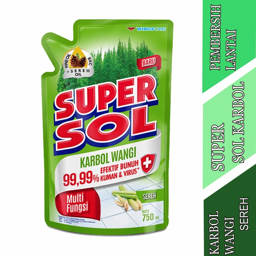 Jual Karbol Pembersih Lantai - Super Sol - Karbol Wangi Sereh - 750ml ...