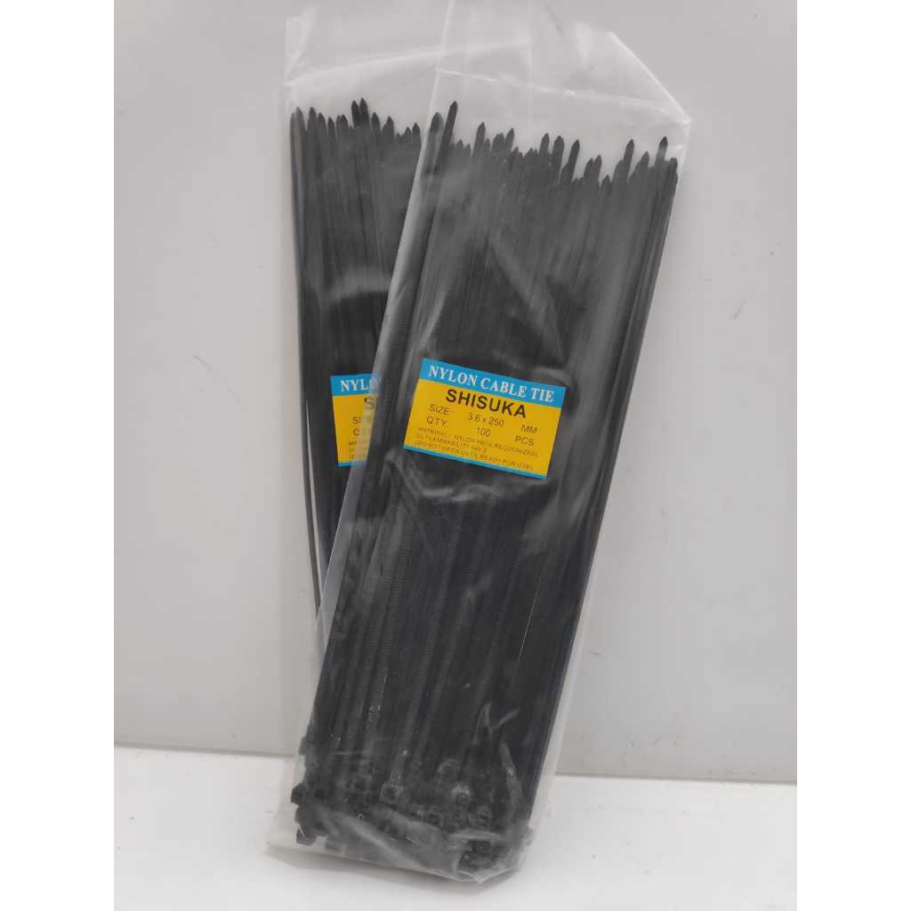 Jual kabel ties / Nylon cable tie hitam 3.6mmx 250mm | Shopee Indonesia