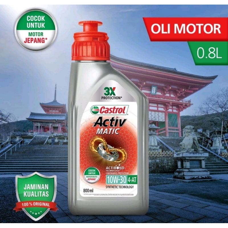 Jual Oli Mesin Motor Castrol ACTIV Matic 10W-30 (0.8L) | Shopee Indonesia