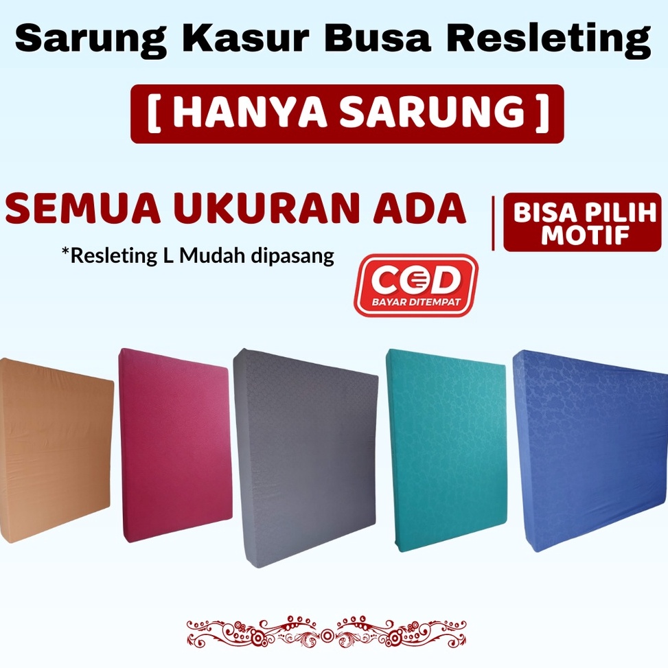 Jual WZQK7862 ORIGINAL% Sarung Kasur Busa Resleting Embos/Polos Tebal 5 ...