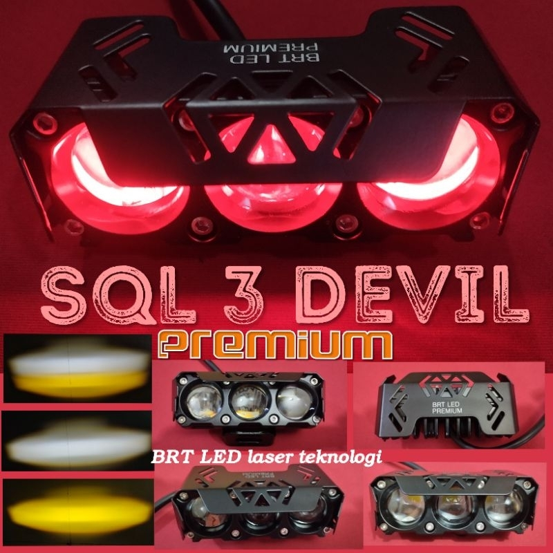 Jual Lampu tembak Laser SQL 3 DEVIL PREMIUM 70W OWL 3 MATA TERMINATOR 4D sorot Foglamp BRT ...