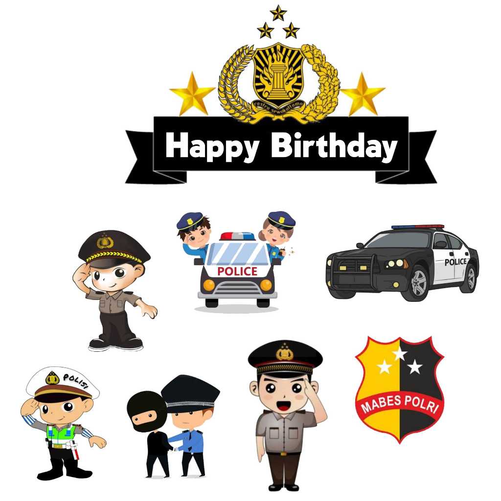 Jual TOPPER CAKE TOPPER ULANG TAHUN TOPPER ULTAH / HIASAN KUE POLISI ...