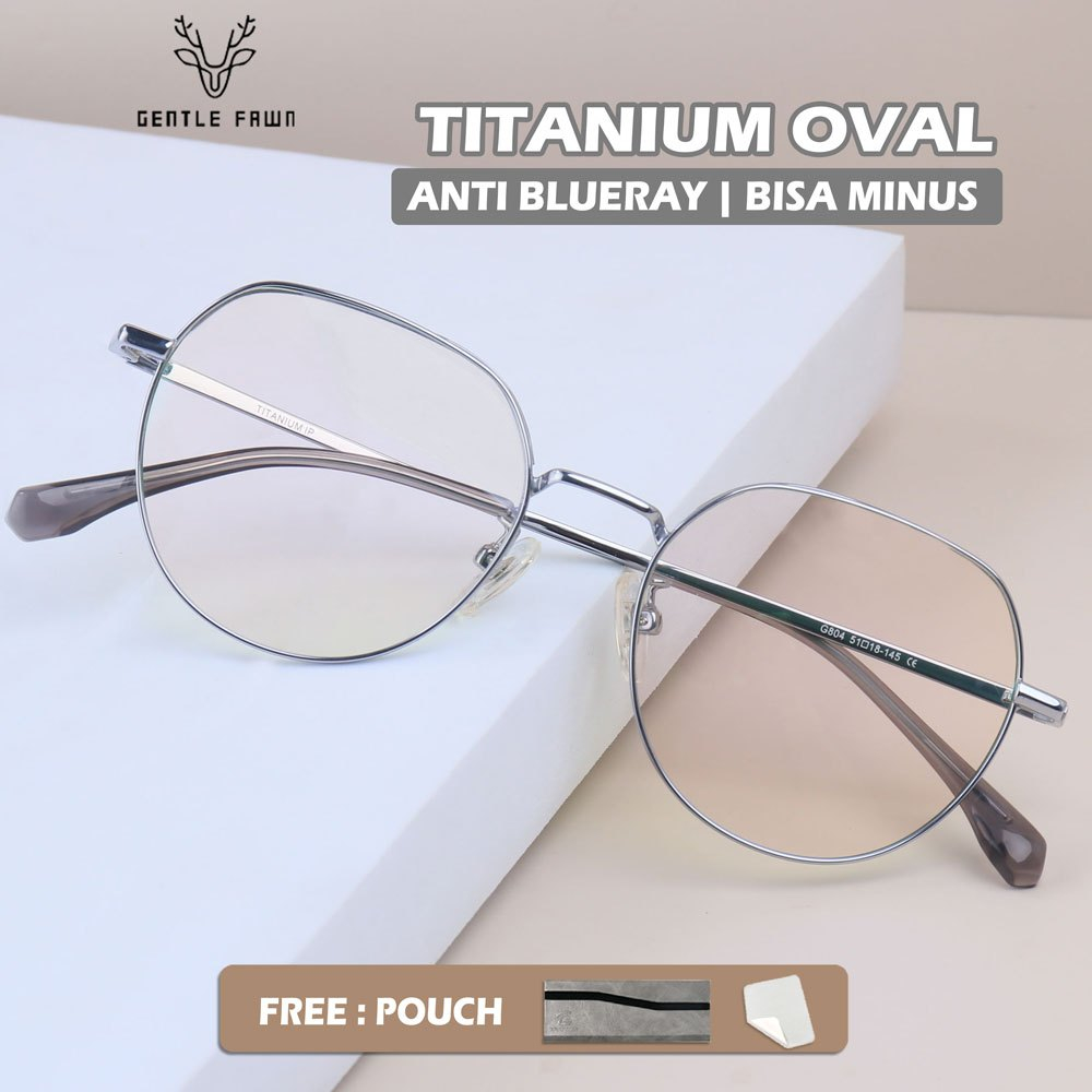 Jual Gentle Fawn Kacamata Antiradiasi Blueray Bentuk Oval Bahan Titanium Style Perempuan Pria ...