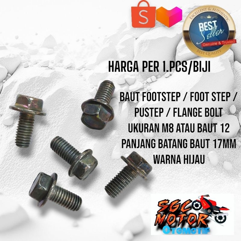 Jual BAUT FOOTSTEP / FOOT STEP / PUSTEP / FLANGE BOLT UKURAN M8 atau ...
