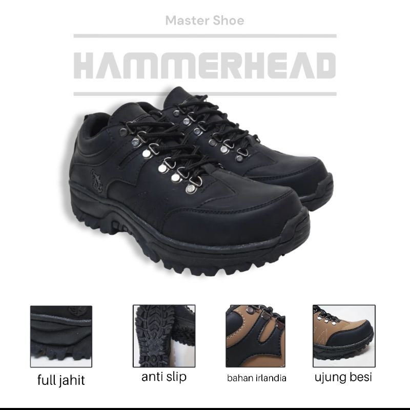 Jual Sepatu Safety Boots hiking kuat ujung besi - hammerhead Goblin ...