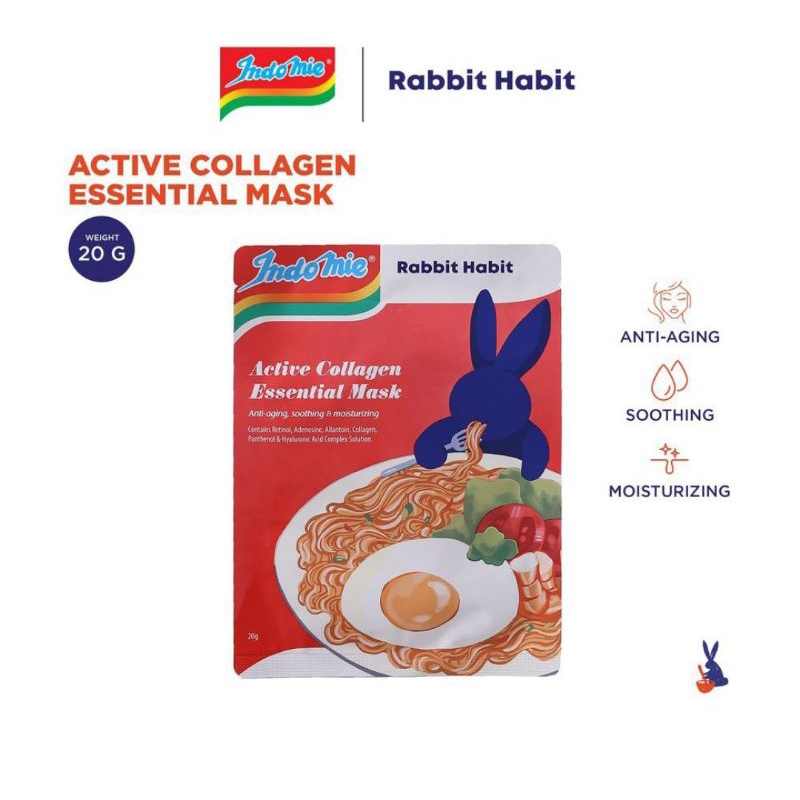Jual Rabbit Habit X Indomie Active Colagen Essential Mask 20g | Shopee ...