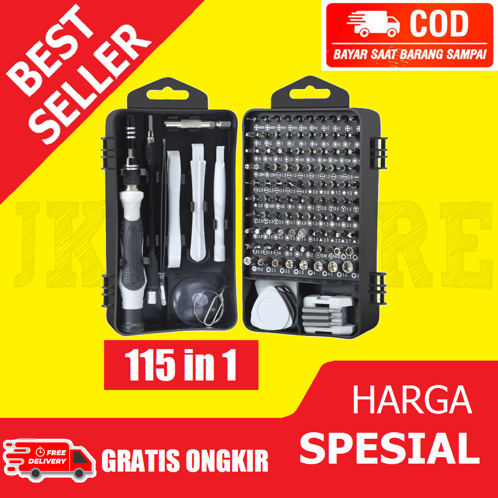Jual Obeng Set 117 in 1 Reparasi Screwdriver Smartphone Laptop HP Taffware Precision Multifungsi ...