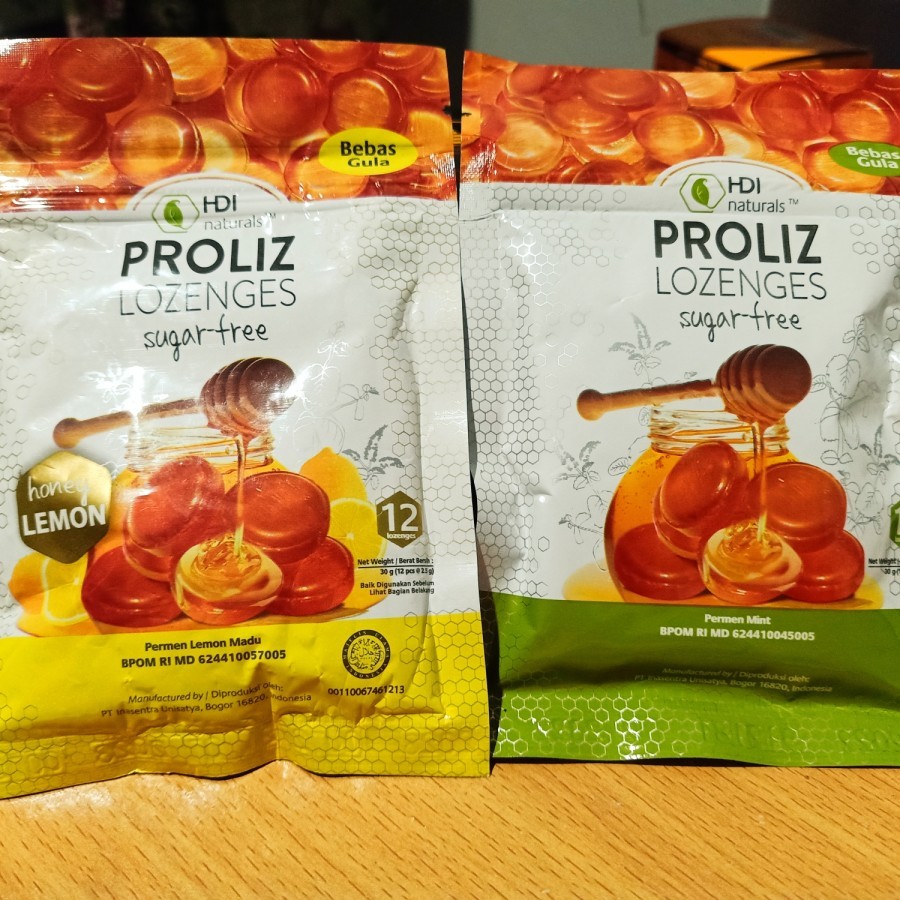 Jual Sedia Produk HDI Proliz Lozenges Permen Hisap Pelega Tenggorokan ...