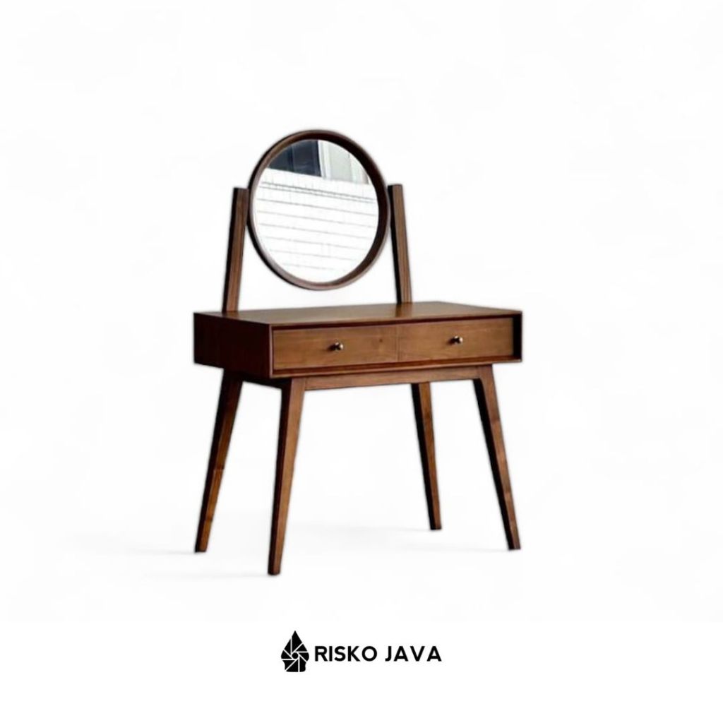 Jual Meja Rias Retro Minimalis Cermin Bulat / Meja Rias Kayu Jati ...