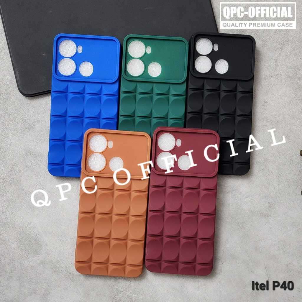 Jual Itel P40 Case Macaron Warna Motif Finger Grip / 3d Cubic Case ...
