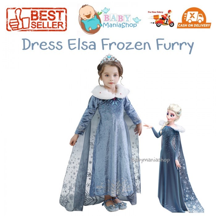 Jual Dress Princess Elsa Frozen Furry Putri Raja Bulu Ulang Tahun ...