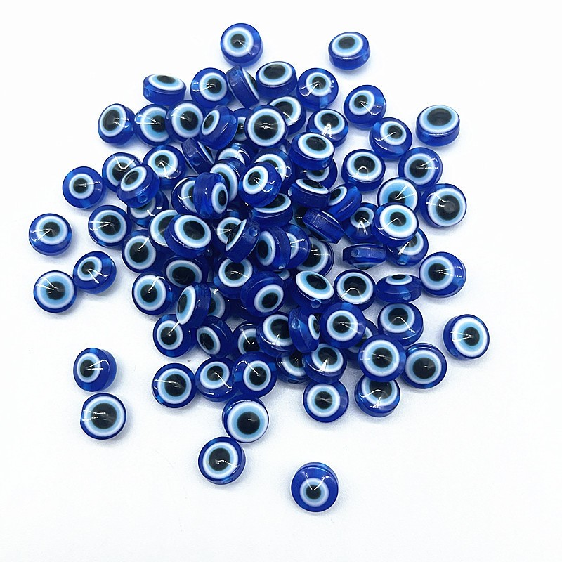 Jual Manik-manik mata resin mata setan bulat datar perhiasan manik ...
