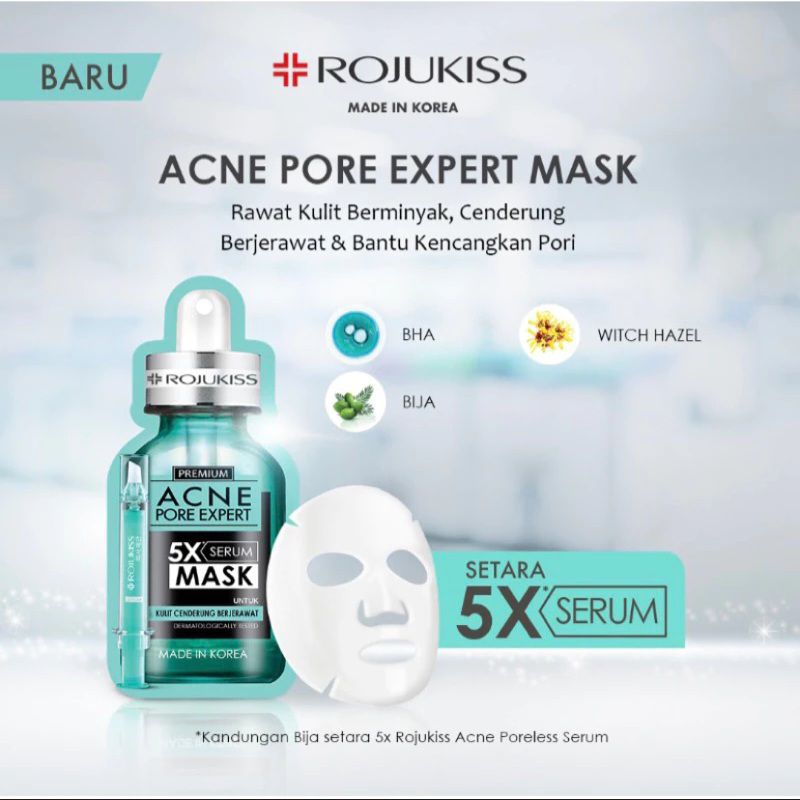 Jual Rojukiss Acne Pore Expert 5x Serum Mask 25ml | Shopee Indonesia