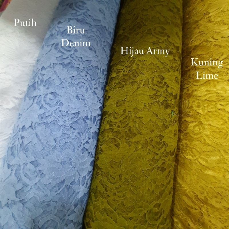 Jual JAYA TEXTILE | KAIN Lace BRUKAT/Brokat Bunga Cord Kawat | Shopee ...
