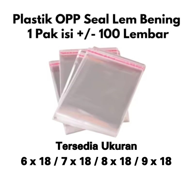 Jual Plastik Opp 6x18 7x18 8x18 9x18 Seal Bening Isi 100 Lembar ...