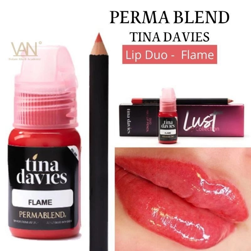 Jual Tinta Permablend X Tina Davies Lip Duo - Flame Original Made in ...