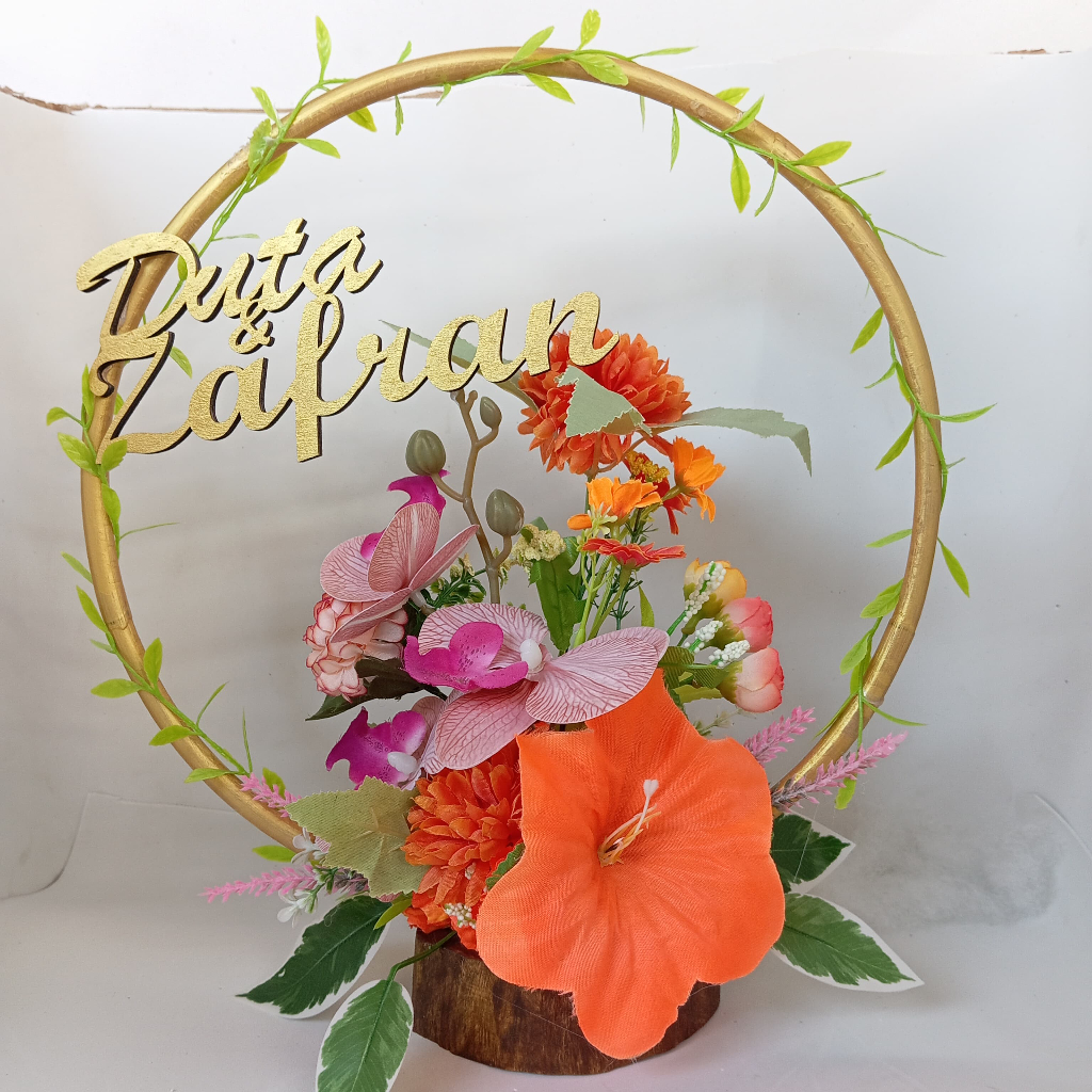Jual Bunga meja Wreath flower Rangkaian bunga aesthetic hiasan ruang ...
