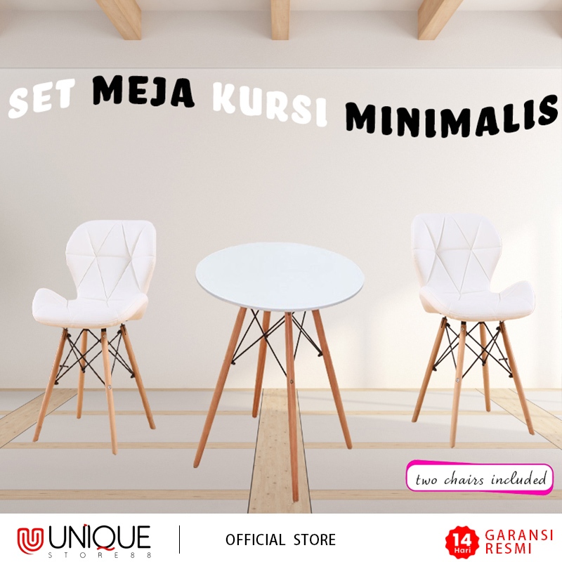 Jual Set Meja Kursi Restoran 1 Meja 2 Kursi Kafe Dining Table Bulat ...