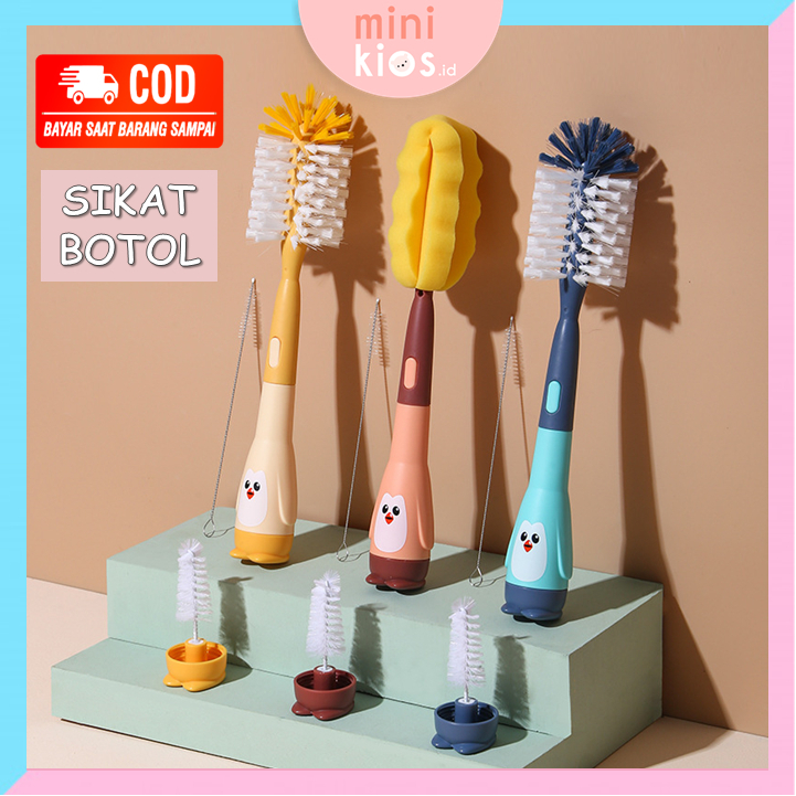 Jual Sponge SIKAT CUCI BOTOL SUSU BAYI & Sikat Botol Set 3in1 Sikat ...