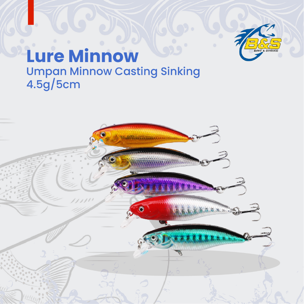 Jual Umpan Minnow sinking 4.5g/5cm lure casting minnow killer MN182 ...