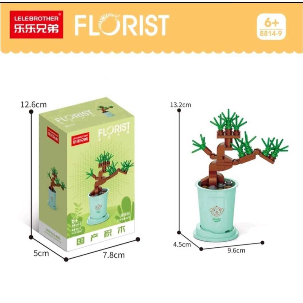 Jual Nano Block Bunga Tanaman Pot Mainan Balok Building Block Nano Blok ...