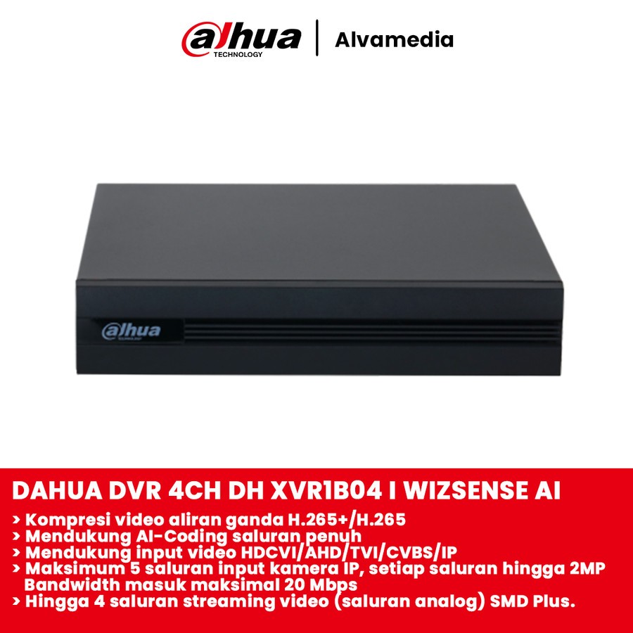 Jual Mesin Cctv DVR Dahua 4 Channel Dahua DH XVR1B04 I WIZSENSE AI | Shopee Indonesia