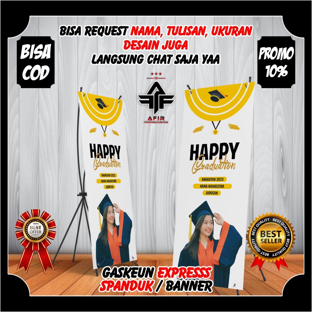 Jual Spanduk Berdiri Kelulusan Wisuda Mahasiswa Banner Backdrop Wisuda ...