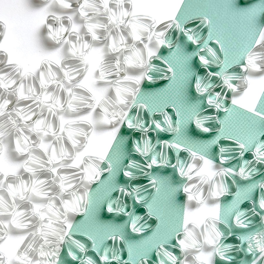 Jual 10 gr Manik-manik Putih Transparan - HEART LOVE HATI MINI 6 MM ...