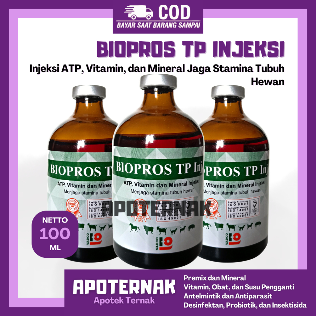 Jual BIOPROS INJ TP 100ml - ATP Vitamin Mineral Penguat Otot Jaga ...