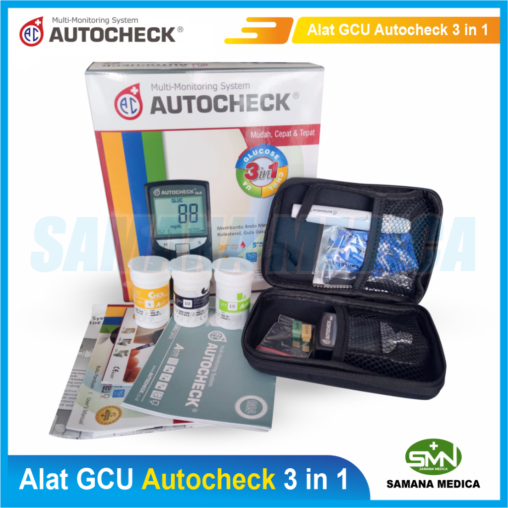 Jual Alat GCU Autocheck 3 in 1 Alat Tes Gula Darah - Kolesterol - Asam ...