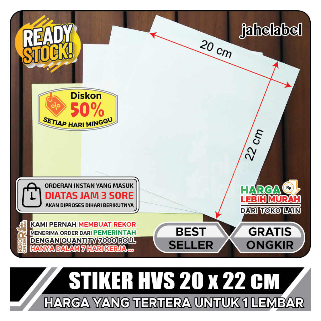 Jual STICKER HVS STIKER KERTAS HVS POLOS STIKER HVS 20X22 CM ISI 500 ...