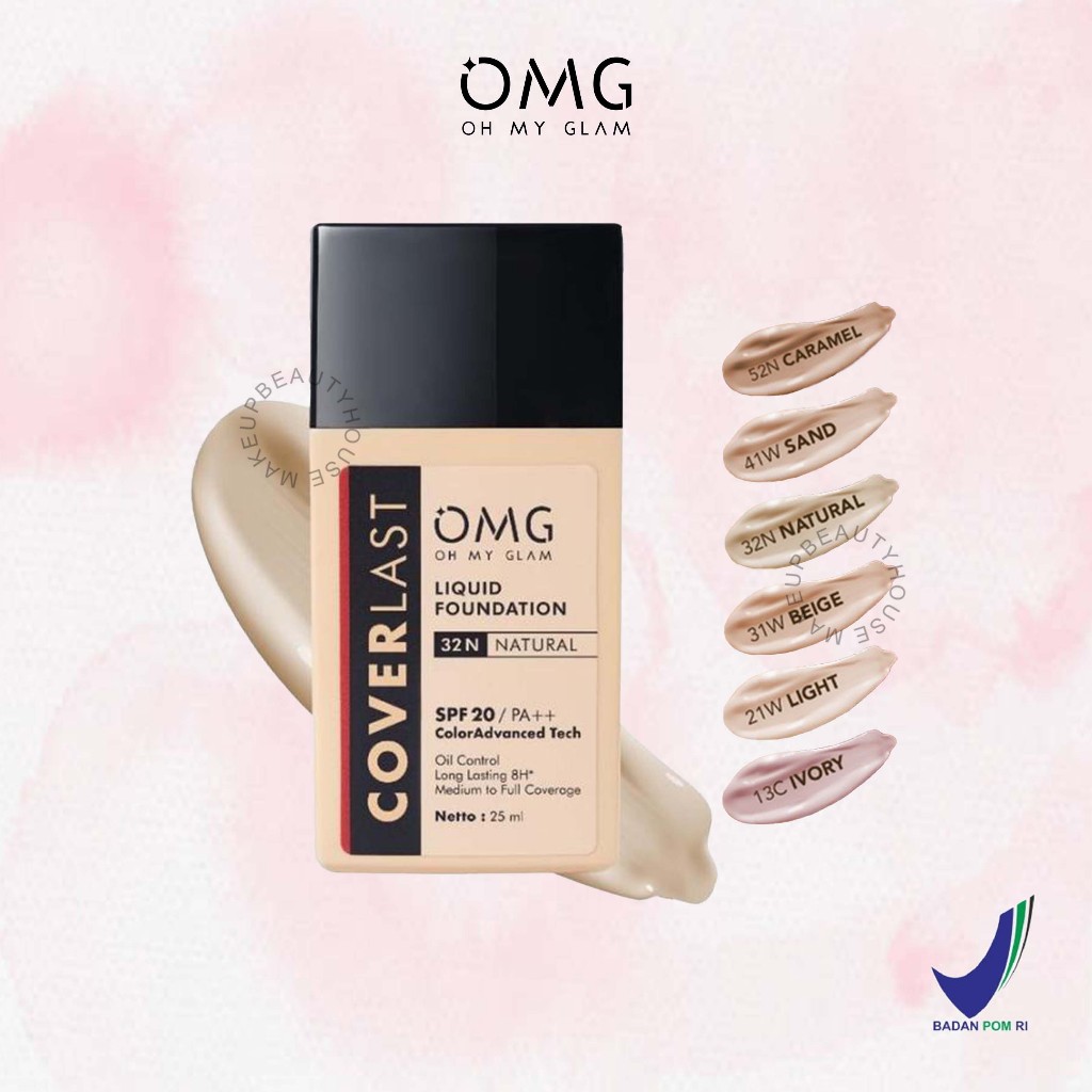 Jual OMG Oh My Glam Coverlast Liquid Foundation SPF 20 PA++ | Alas ...