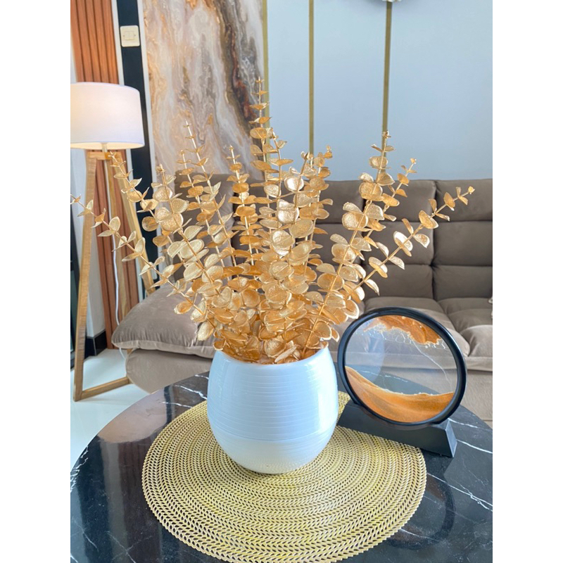 Jual RANGKAIAN BUNGA GOLD VAS BOLA / RANGKAIAN BUNGA MEJA / RANGKAIAN ...