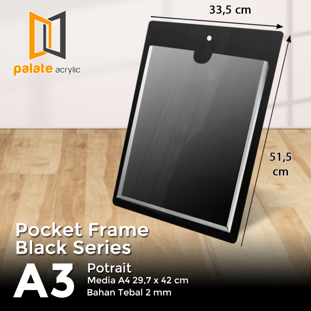 Jual ACRYLIC POCKET FRAME / AKRILIK THICKER / AKRILIK POCKET A3 2MM ...